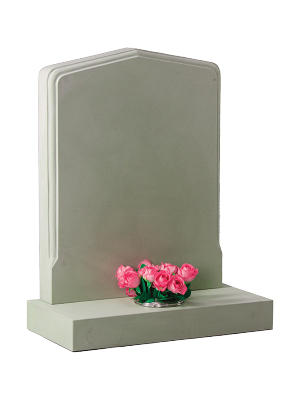 Buy Memorial headstone - Round shouldered peon top with detailed edging ...